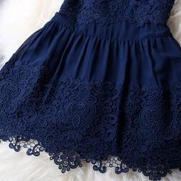 Dark Blue Lace Dress on Luulla