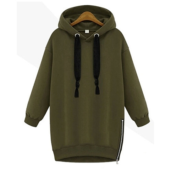 Women's Side Zipper Hoodie Sweater on Luulla