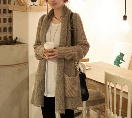 Loose Knit Cardigan Sweater Jacket Ax091402ax on Luulla