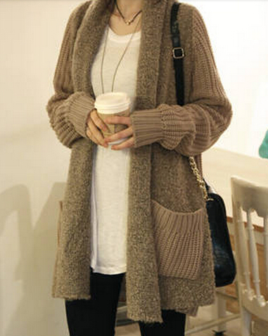 Loose Knit Cardigan Sweater Jacket Ax091402ax on Luulla