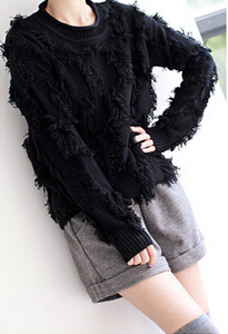 Loose Long-sleeved Knit Sweater Jacket Ax100402ax on Luulla