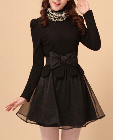Sweet High-necked Long-sleeved Princess Dress Ax101924ax on Luulla