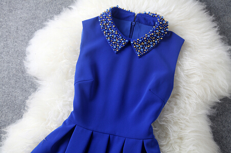 Blue Dress With Collar on Luulla
