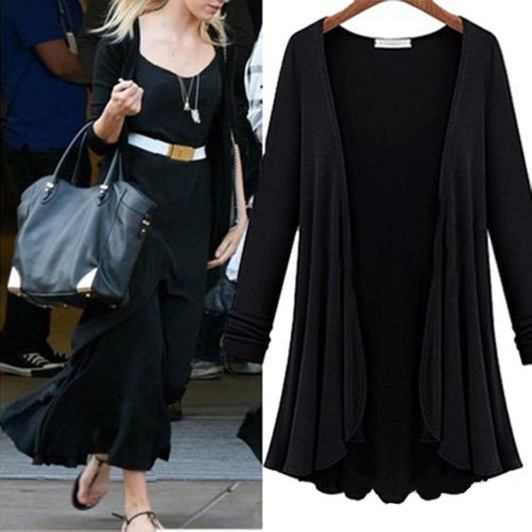 Luxe Draped Open Front Cardigan on Luulla